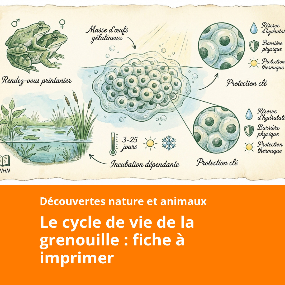 Cycle de vie de la grenouille : fiche à imprimer